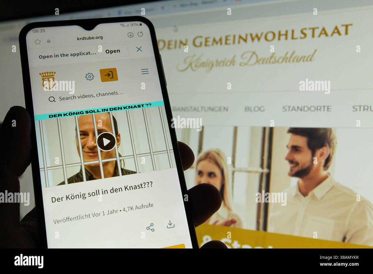 Auf einem Laptop wurde die Website vom sogenannten Königreich Deutschland aufgerufen, das am ...