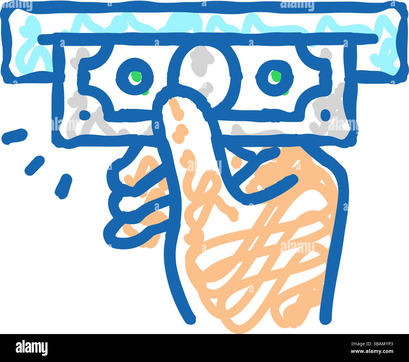 withdraw doodle icon sketch vector. withdraw sign. isolated symbol ...