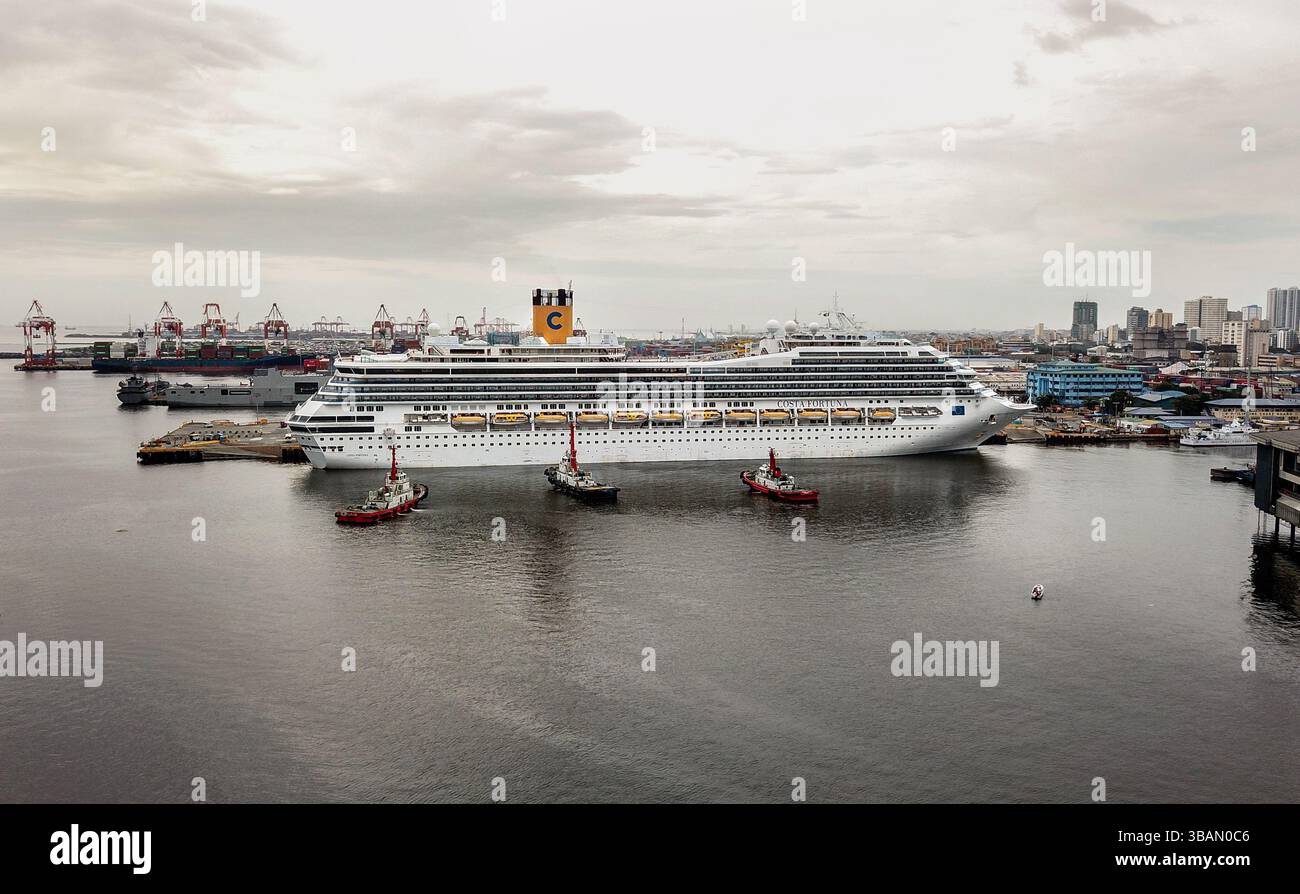 Manila South Harbor, Philippines: the cruise ship COSTA FORTUNA. The ...