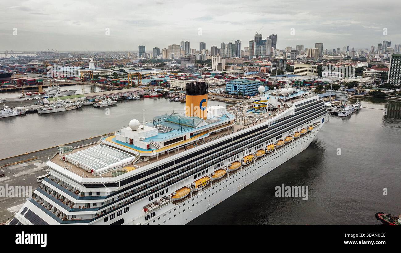 Manila South Harbor, Philippines: the cruise ship COSTA FORTUNA. The ...