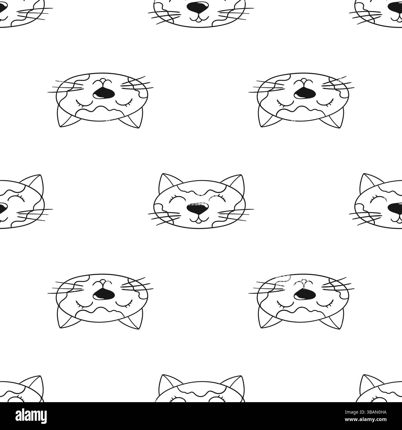 Monochrome cute pattern. Pattern for textile or children in hand draw ...
