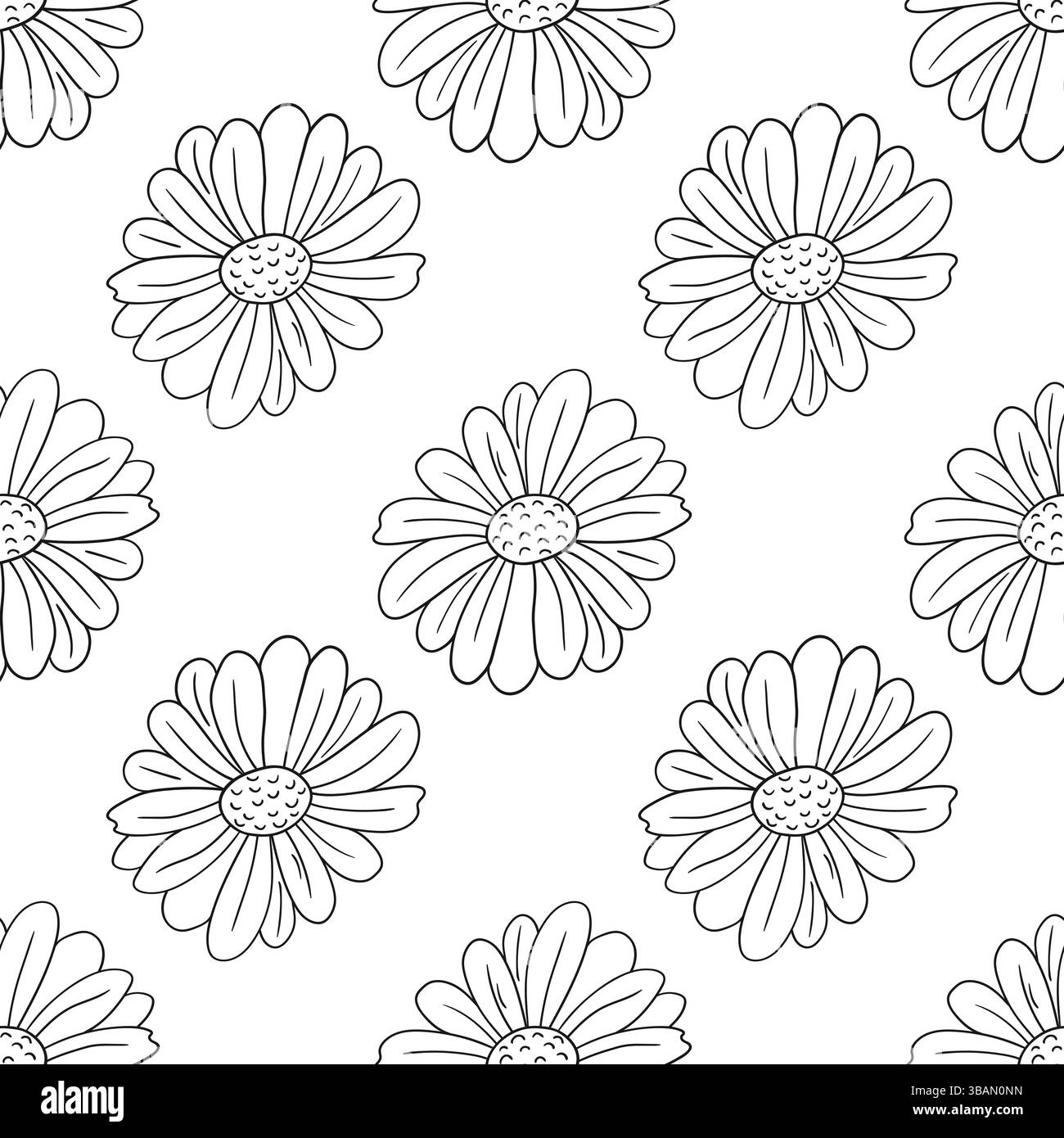 Monochrome floral pattern. Pattern for menu or kitchen in hand draw ...