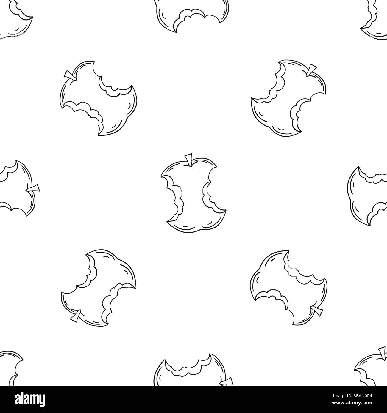 Monochrome fruit pattern in hand draw style. Apples. Pattern for menu ...