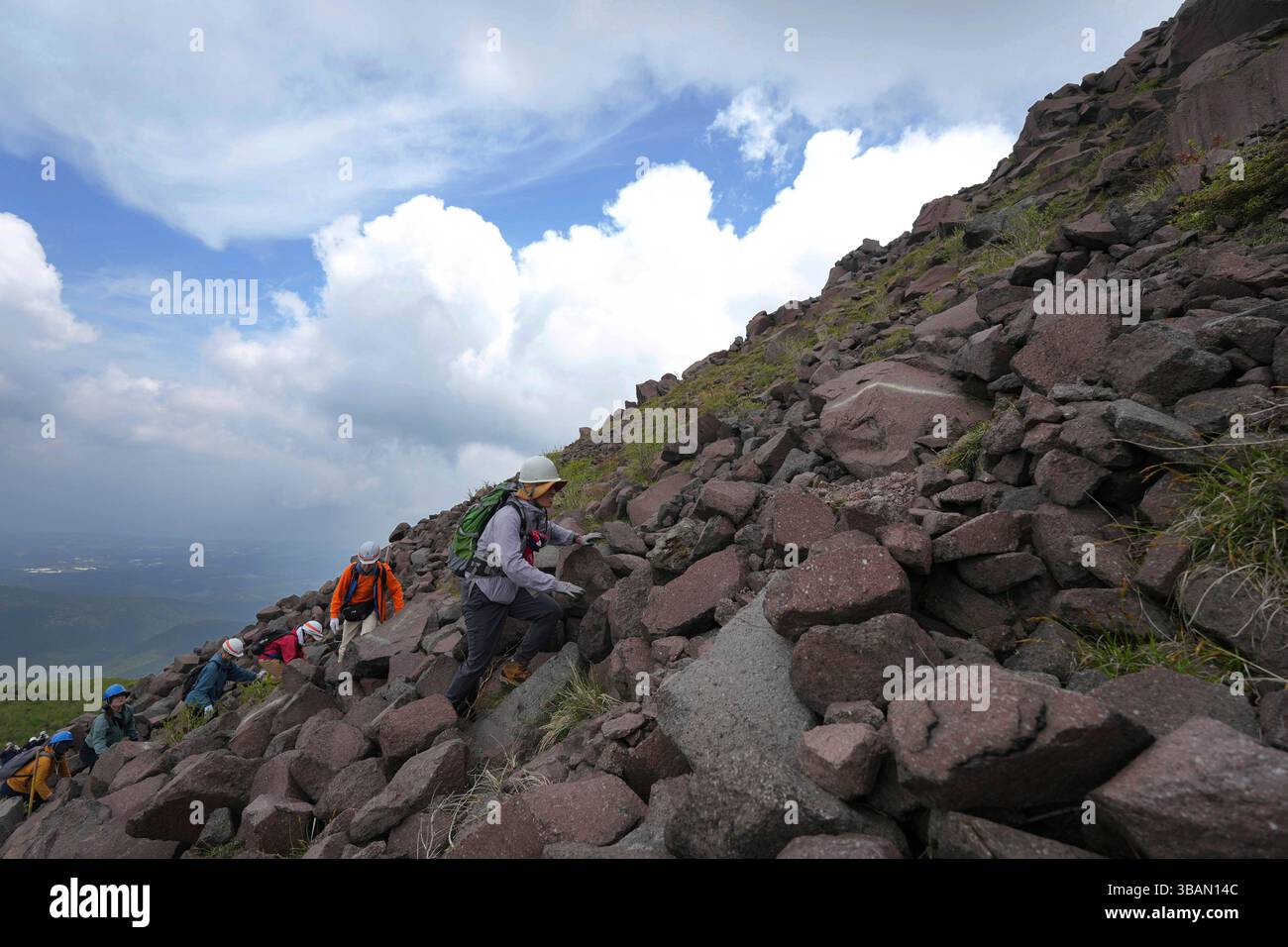 Heisei-shinzan, one of Mount Unzen volcanic group, is seen near ...