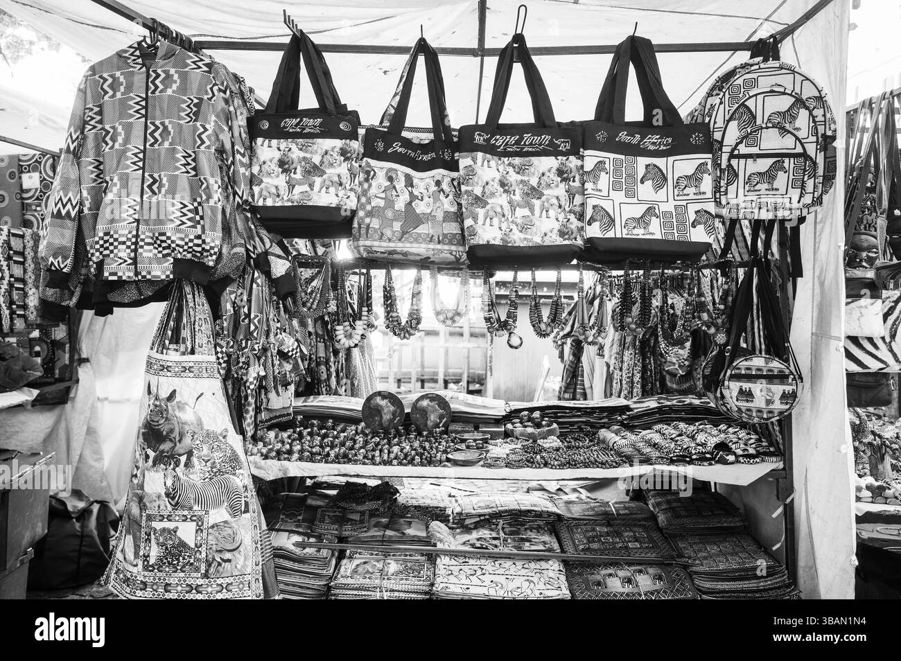 Street hawkers and craft shops at Greenmarket Square, in downtown Cape ...
