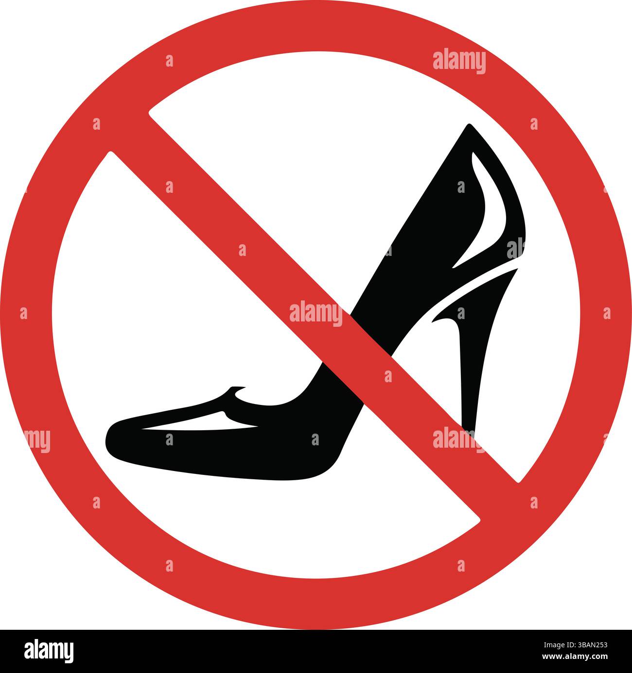 Red Circle No Heels Sign Vector Stock Vector Image & Art - Alamy