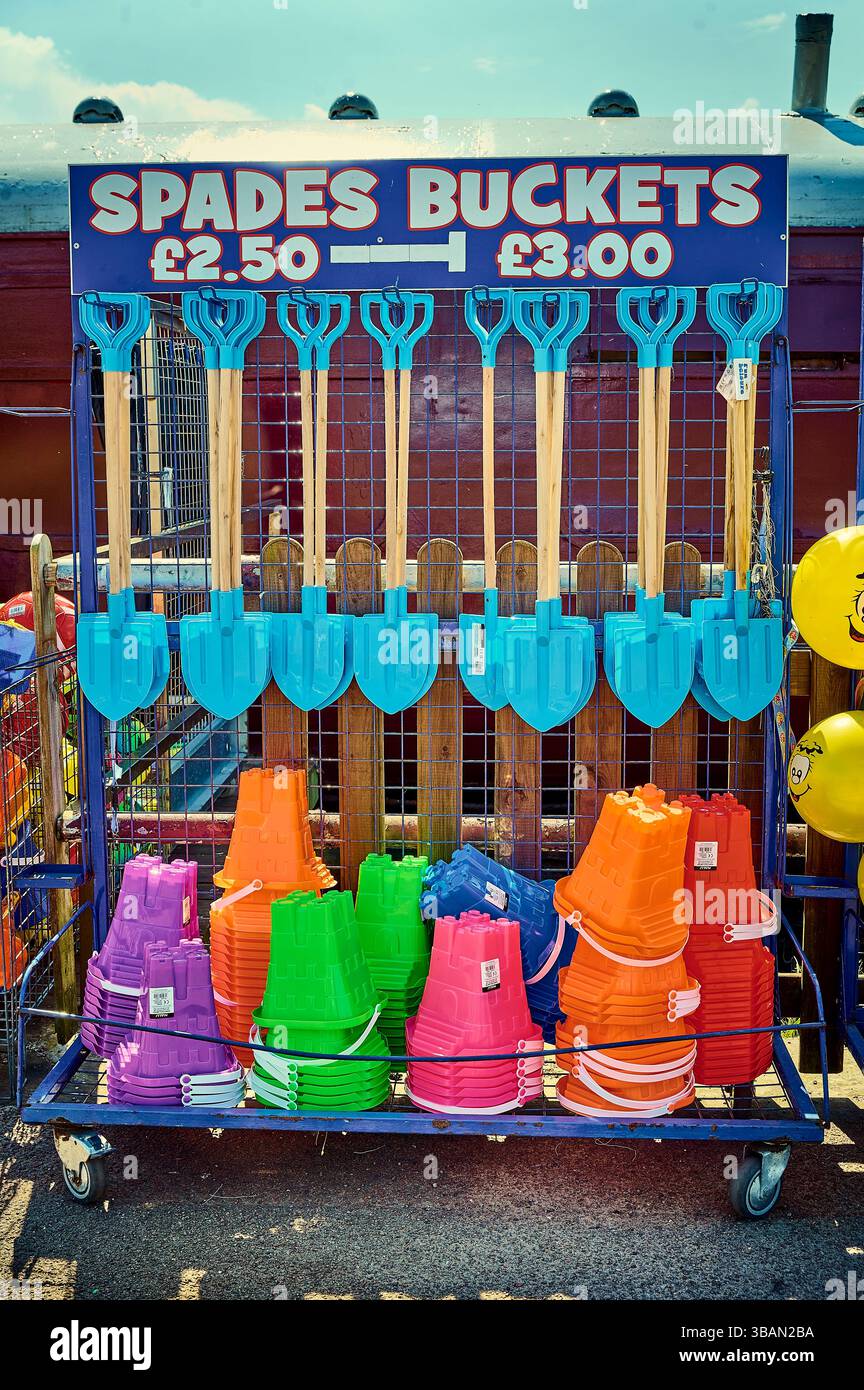 Buckets and spades stall on St Annes seafront during the summer season ...