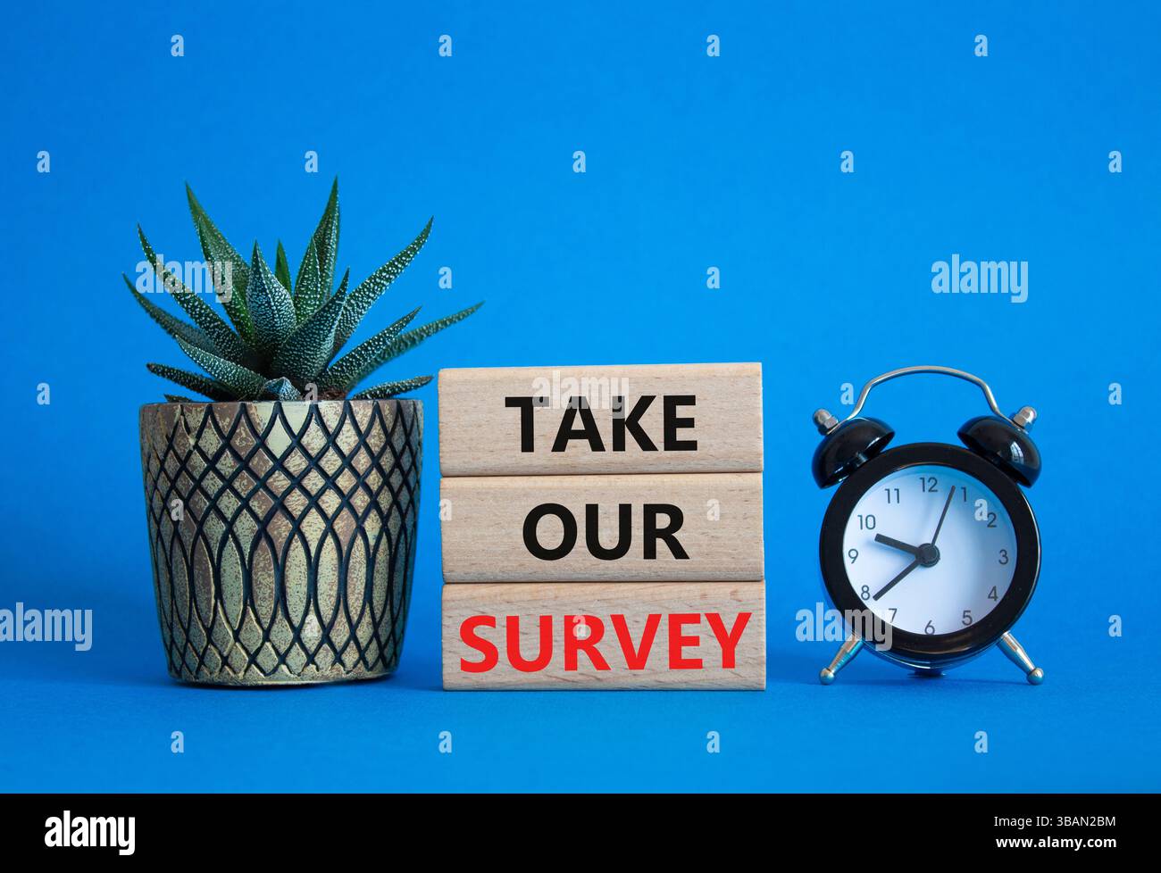 Take our Survey now symbol. Wooden blocks with words Take our Survey ...