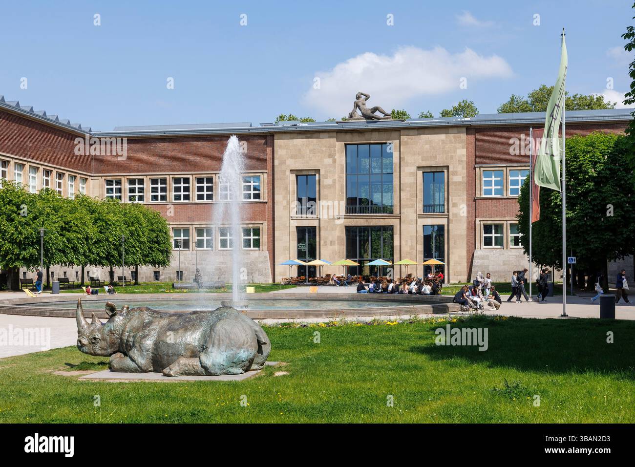 museum Kunstpalast, Ehrenhof, rhino sculpture by Johannes Brus ...