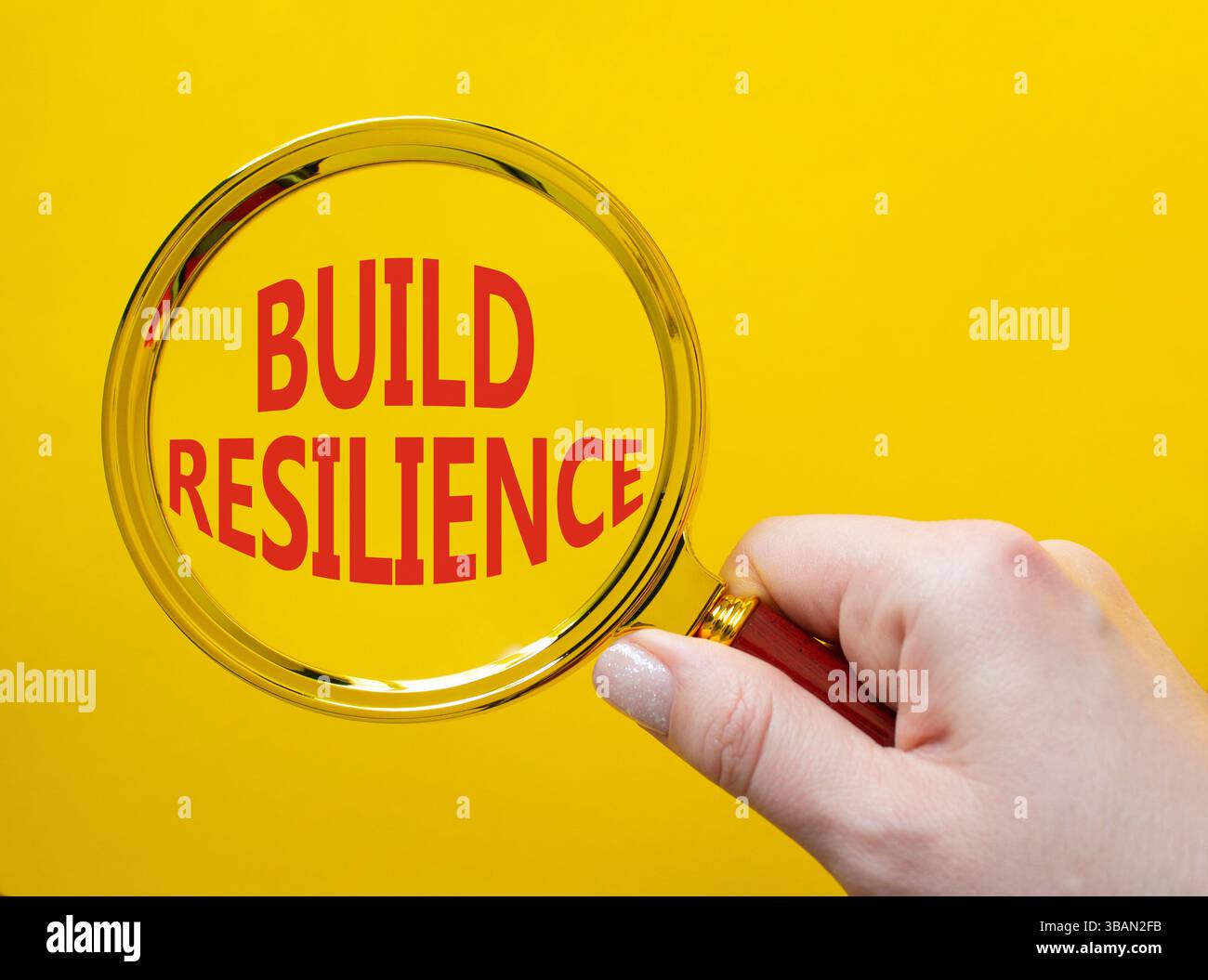 Build resilience symbol. Magnifying glass with words Build resilience ...