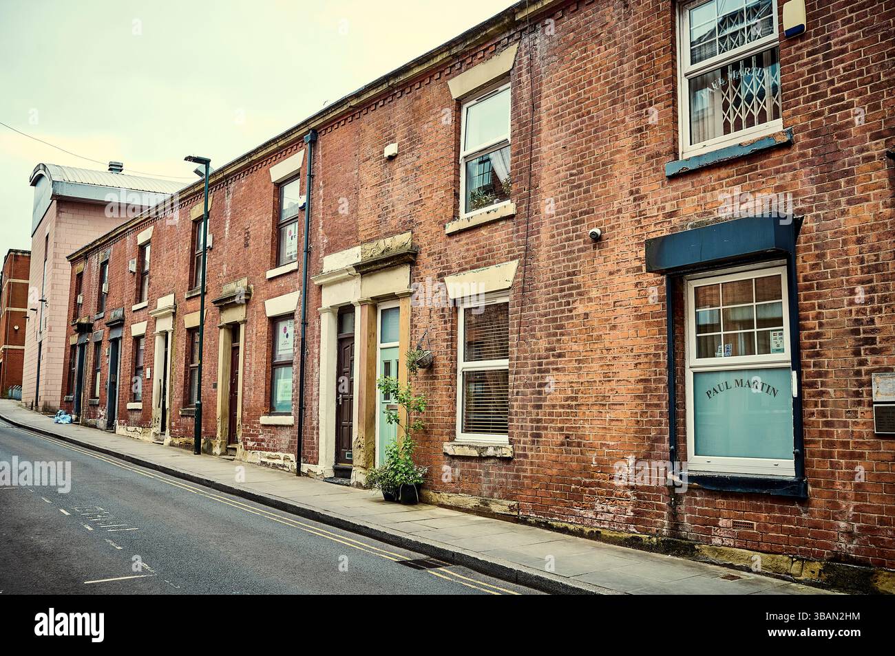 Terrace row of houses in Oldham town centre converted into offices,UK ...