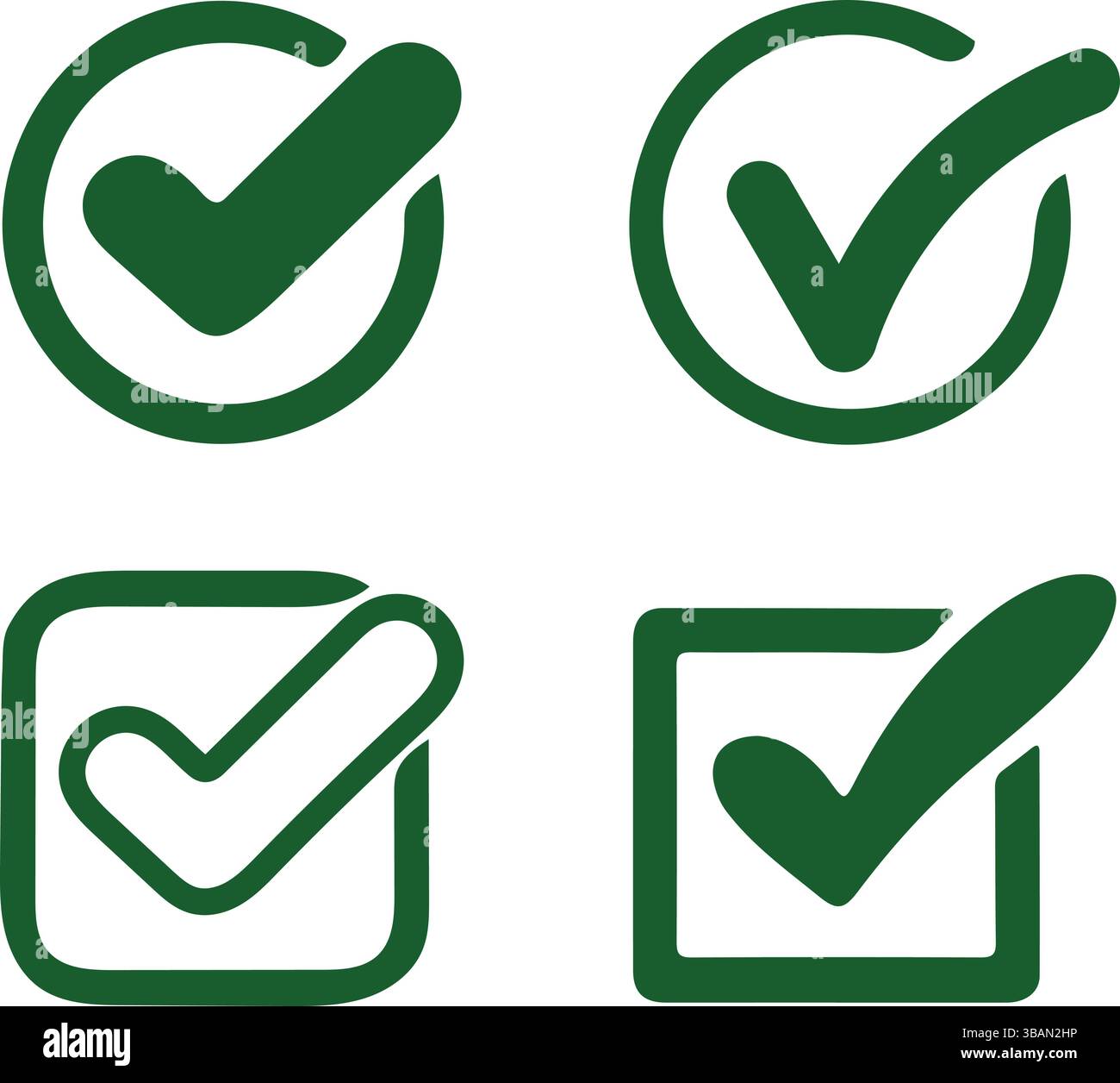 Green Checkmark Icon Set in Circle and Square Stock Vector Image & Art ...