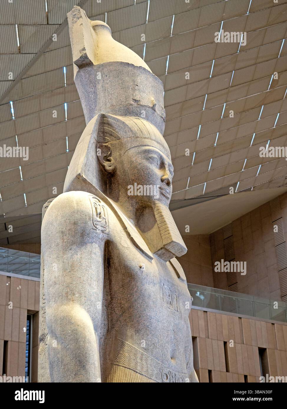 The 11-metre-high statue of Ramesses II in the entrance hall of the ...