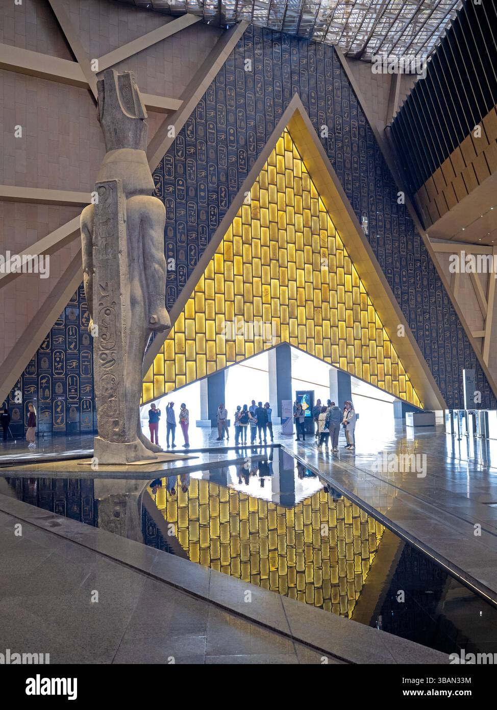 The entrance hall to the Great Egyptian Museum with its 11-metre-high ...