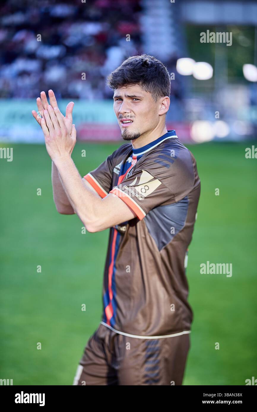 Vejle, Denmark. 12th May, 2025. Leon Klassen of Lyngby BK seen during the 3F Superliga match ...