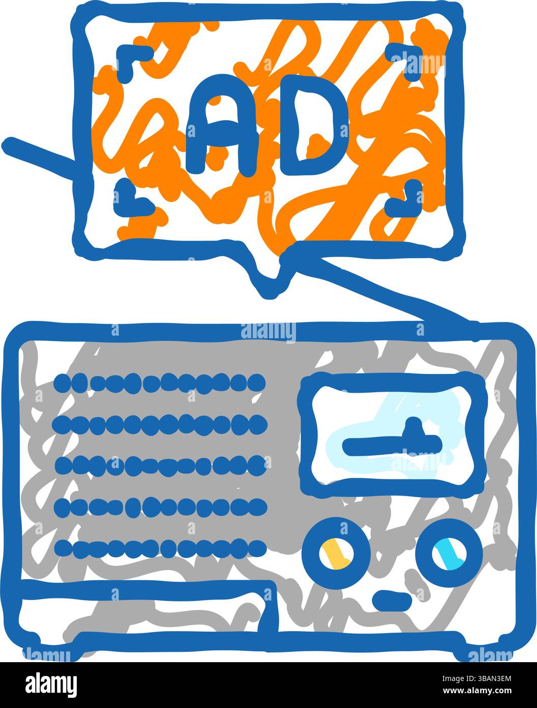 radio advertising icon doodle illustration Stock Vector Image & Art - Alamy