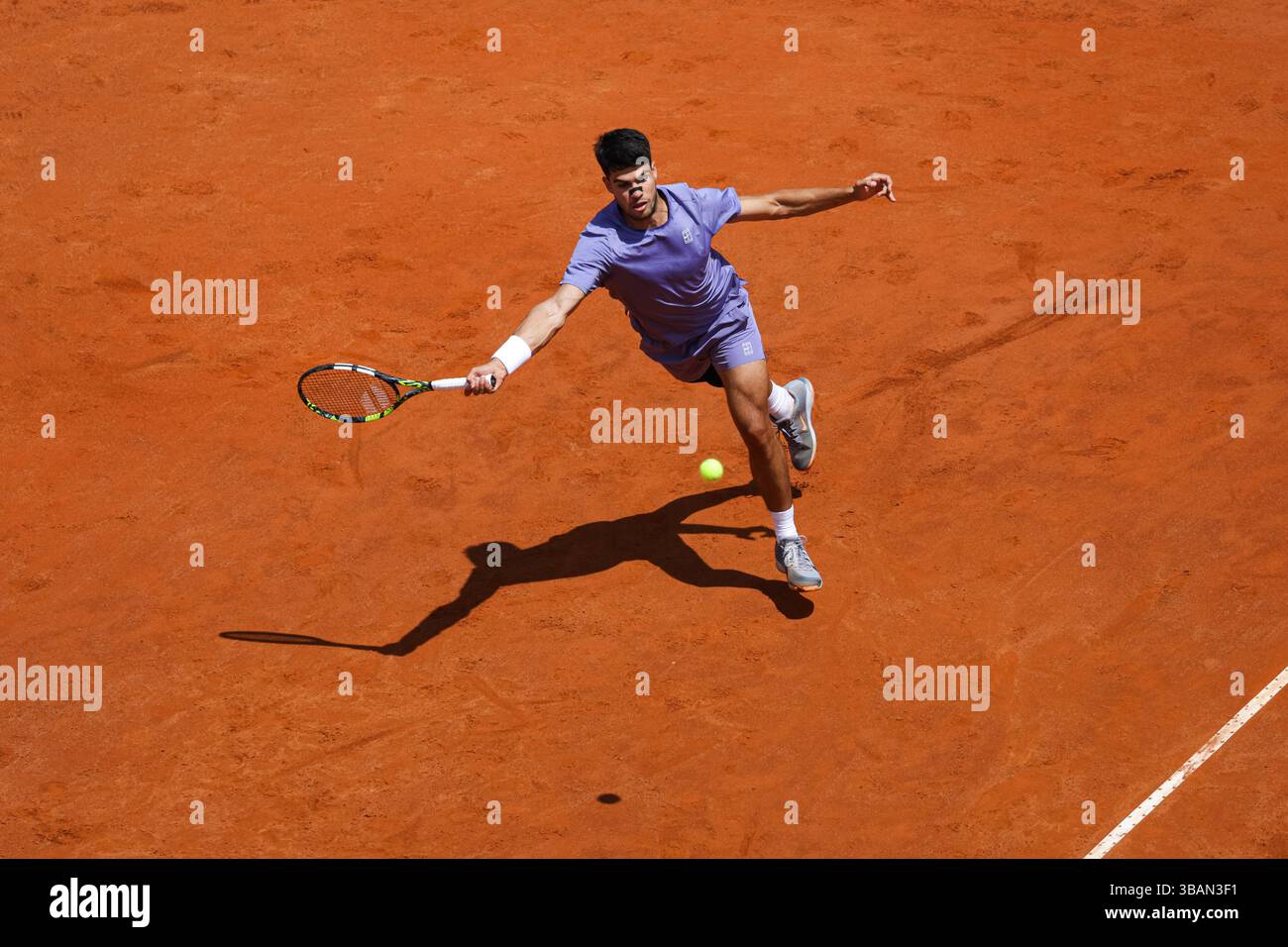 Rome, Italy. 13th May, 2025. Carlos Alcaraz forehand during ...
