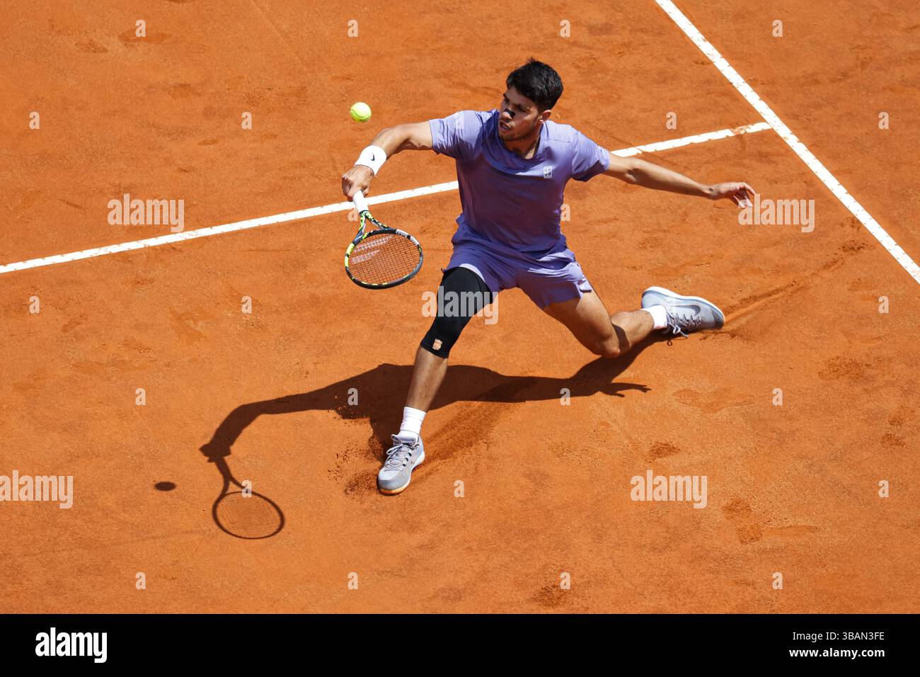 Rome, Italy. 13th May, 2025. Carlos Alcaraz volee during Internazionali ...