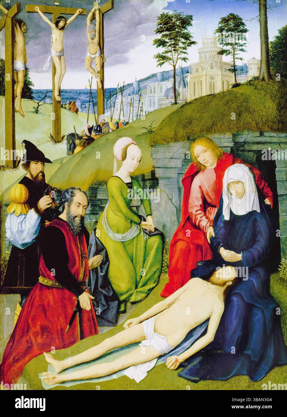 Jan Provoost, The Mourning of Christ, painting in tempera on panel ...