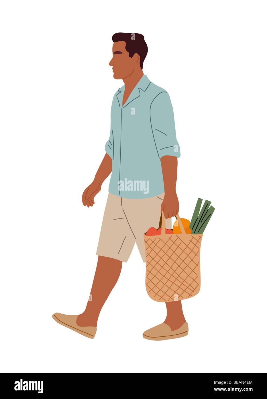 Man carrying vegetables Cut Out Stock Images & Pictures - Alamy