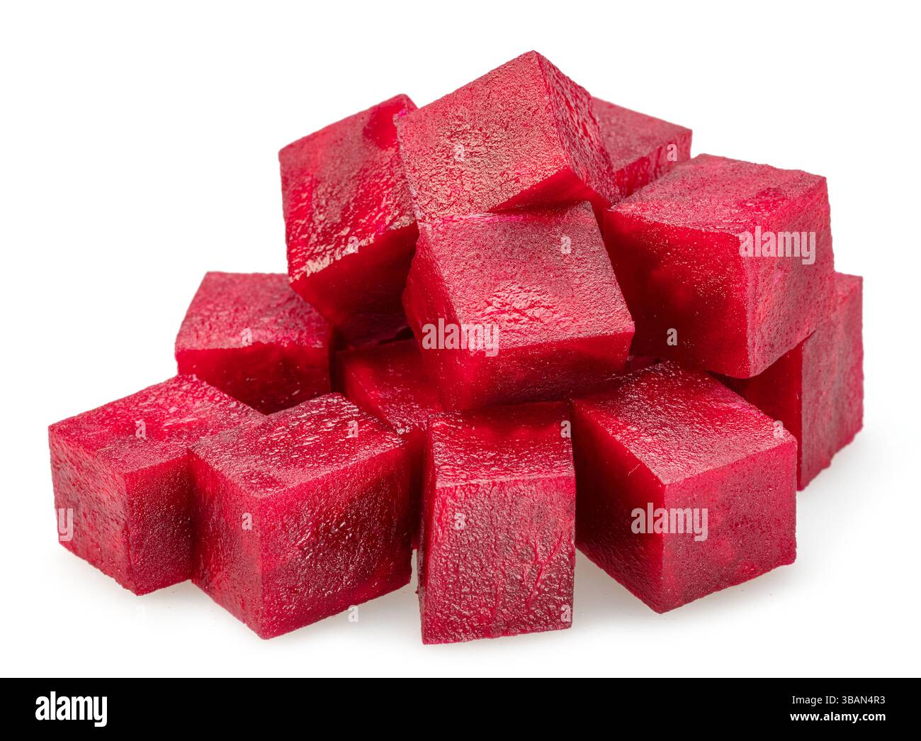 Raw red beetroot cubes isolated on white background Stock Photo - Alamy