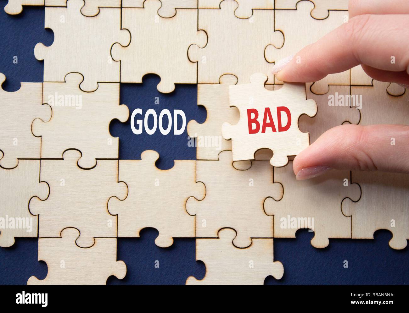 Good or Bad symbol. Concept word Good or Bad on wooden puzzle ...