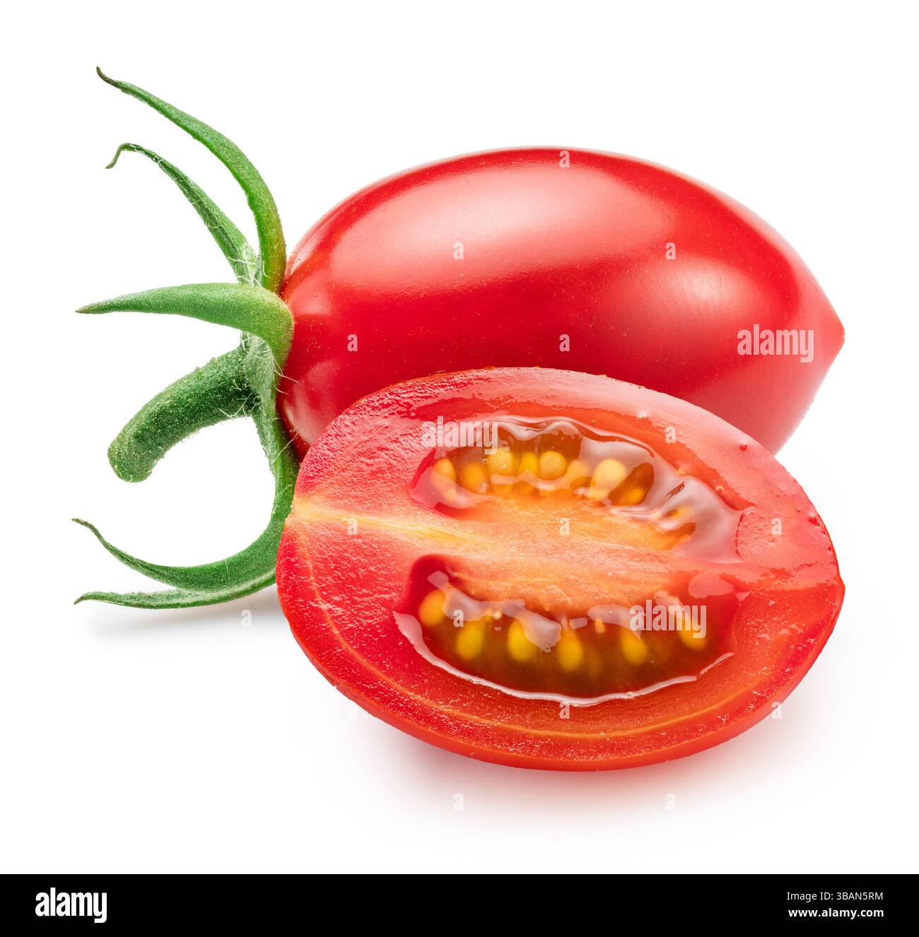 Cherry grape tomatoes isolated on white background. File contains ...