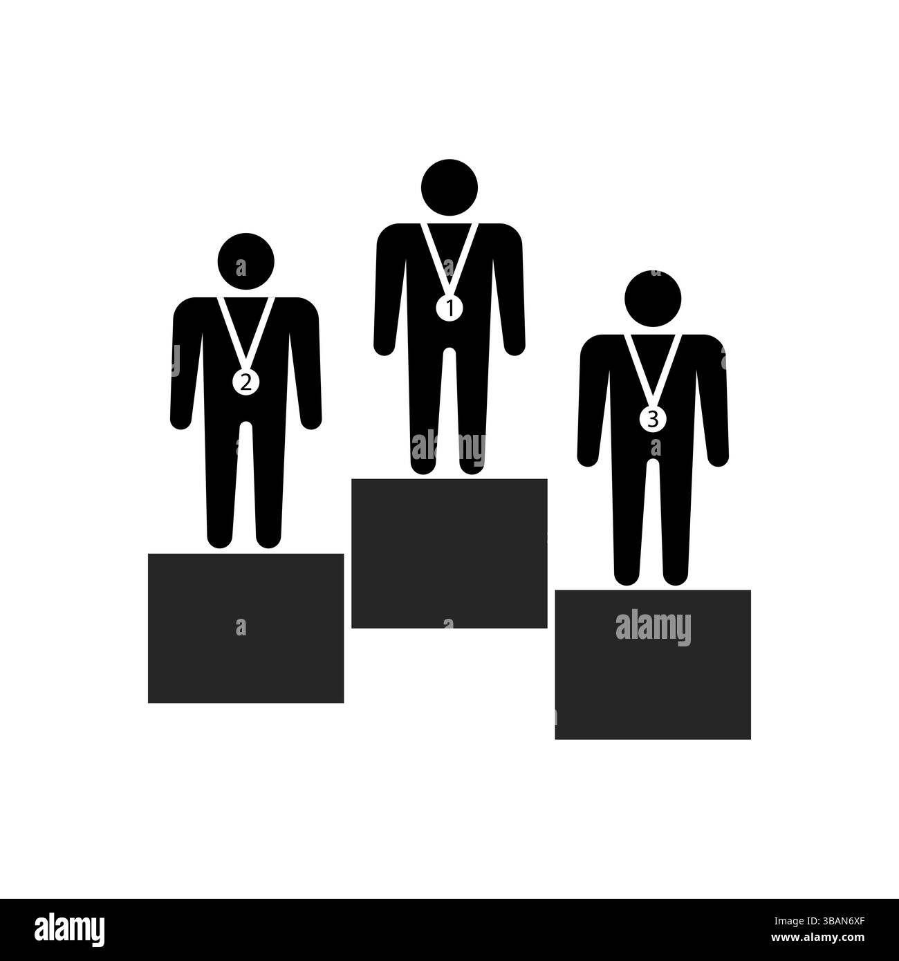Set of stick figures, athletes awards podium, flat vector illustration ...