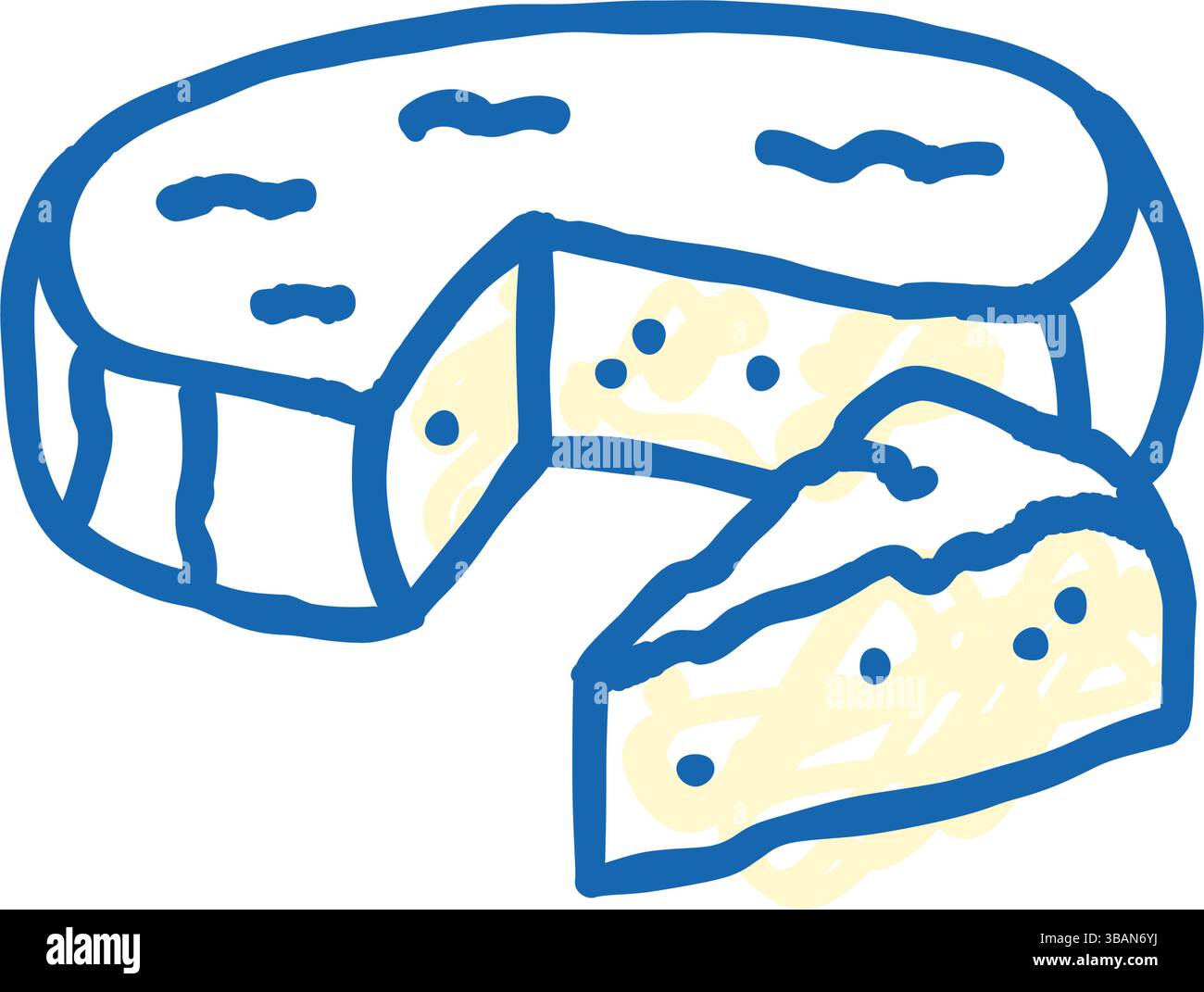 brie cheese food slice icon doodle illustration Stock Vector Image ...