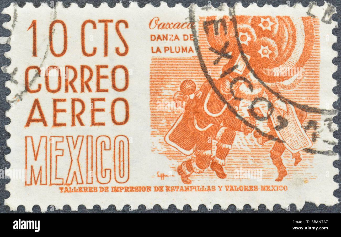 cancelled postage stamp printed by Mexico, that promotes shows Oaxaca ...