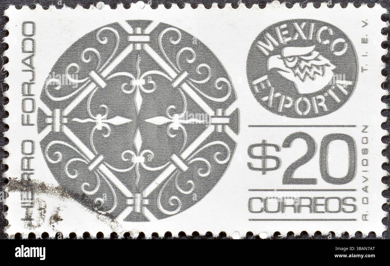 cancelled postage stamp printed by Mexico, that promotes export and ...