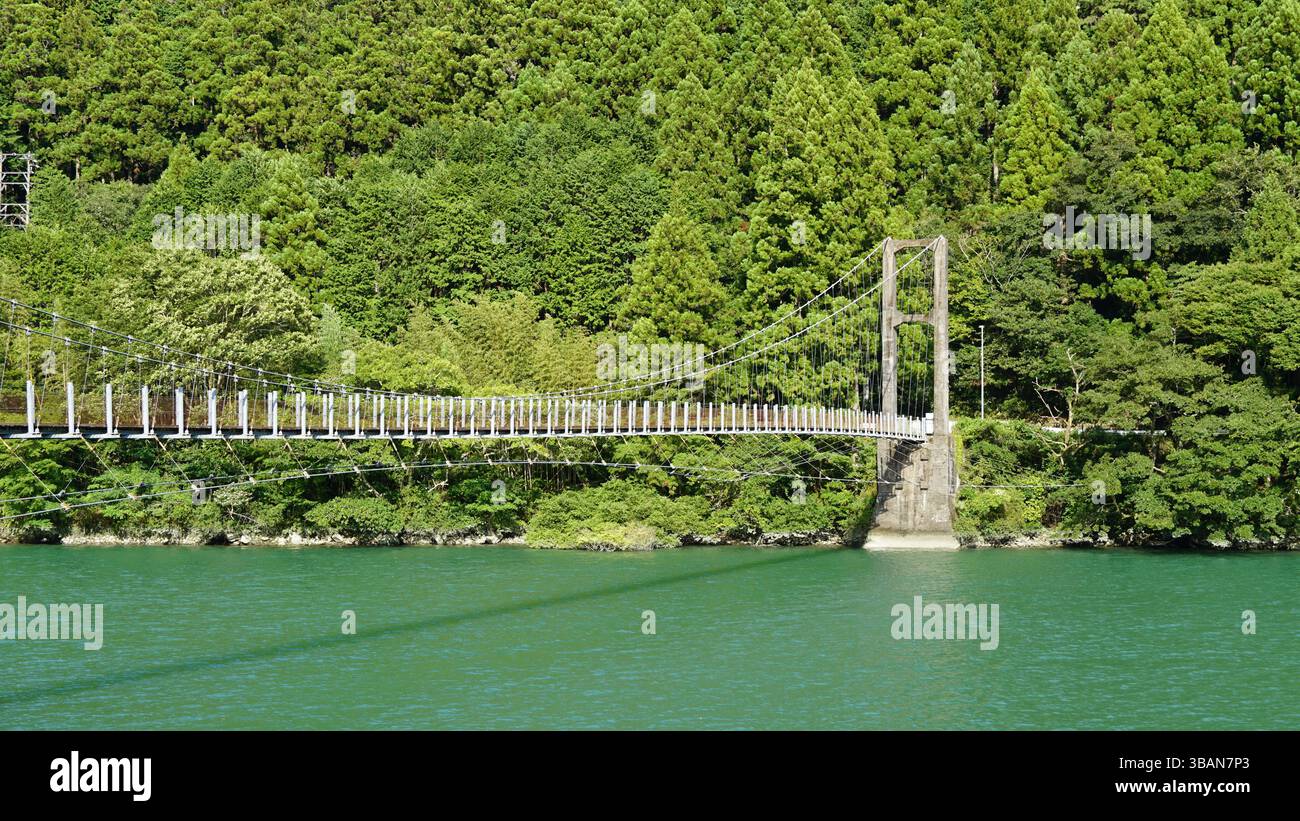 Suspension Bridge and Countryside Charm in Toyohashi, Japan Stock Photo ...