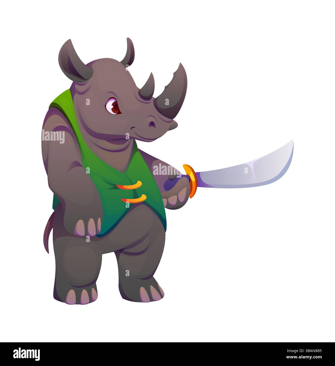 Cartoon rhinoceros animal pirate captain and corsair sailor character ...