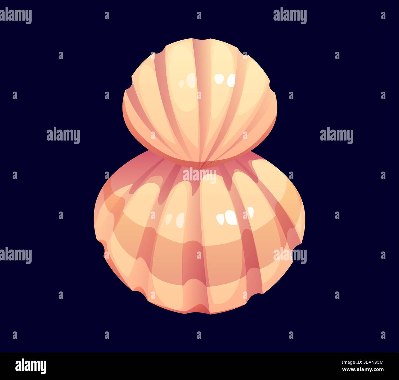 Reef seashell cartoon font digit 8 eight. Underwater mollusk shell kids ...