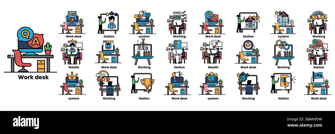 Manager talking worker workstation Stock Vector Images - Alamy