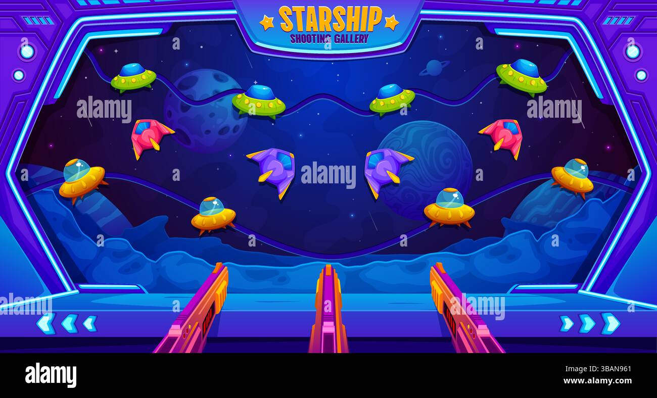 Space battle carnival shoot game, galaxy amusement park shooting range ...