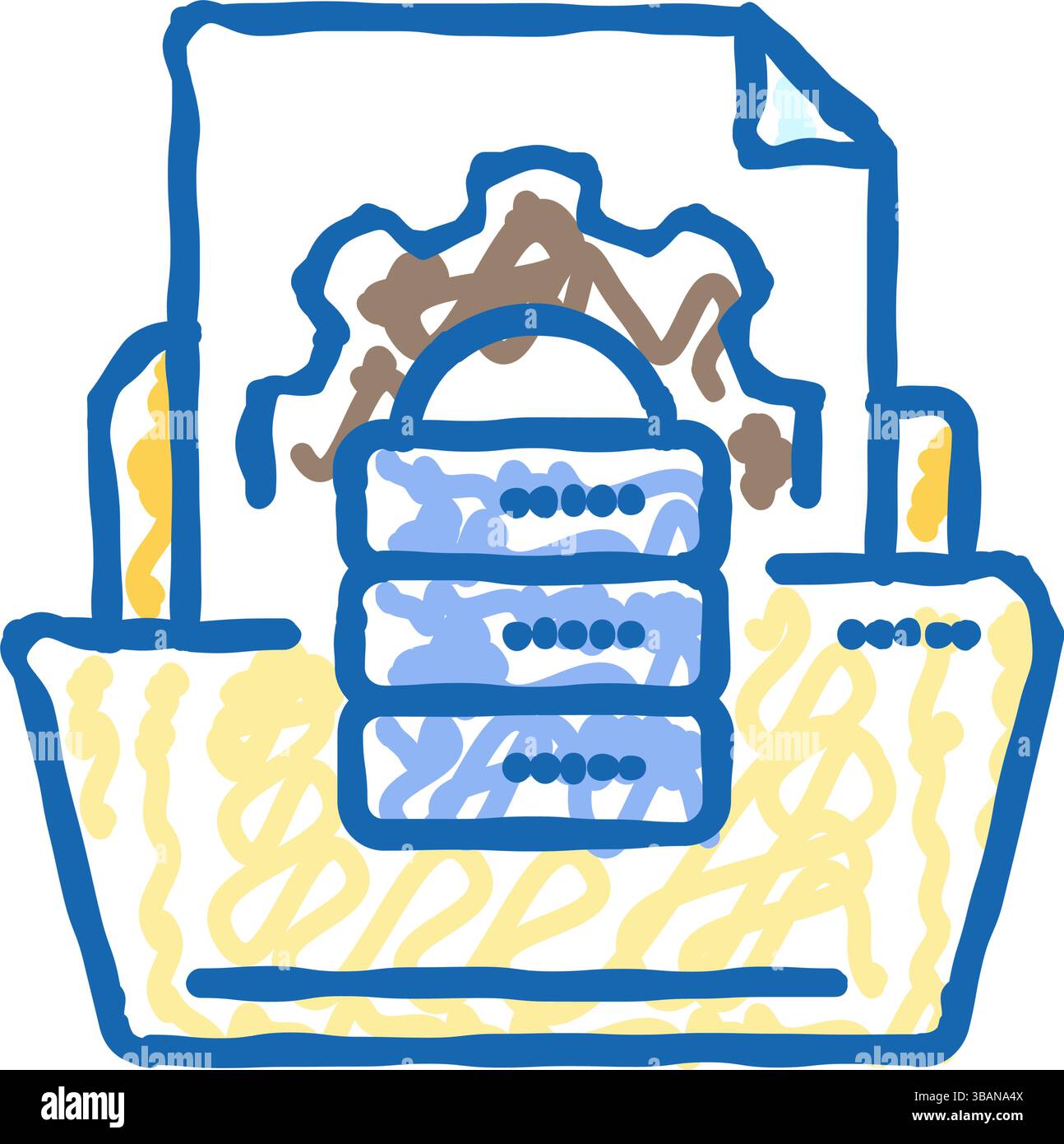 data document paper icon doodle illustration Stock Vector Image & Art ...