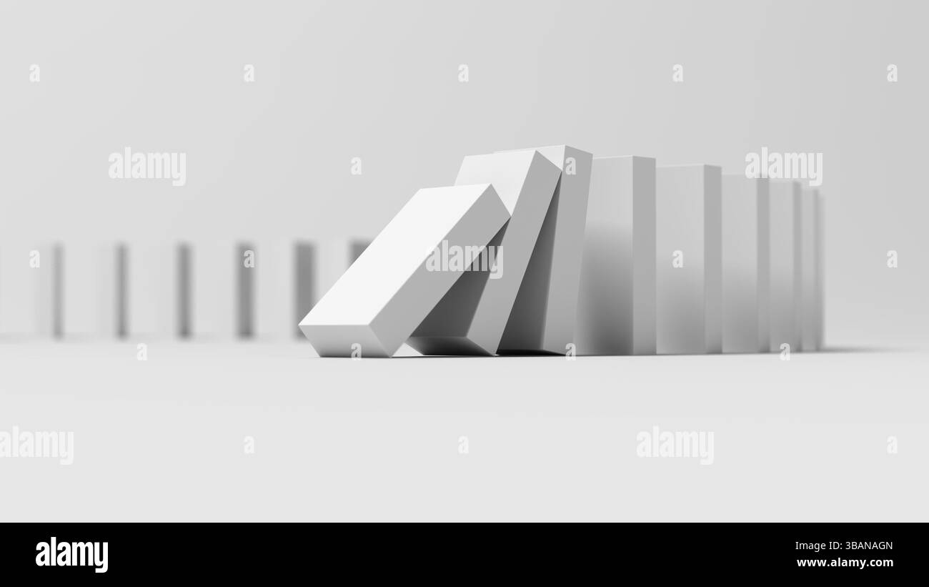 Domino effect concept chain Black and White Stock Photos & Images - Alamy