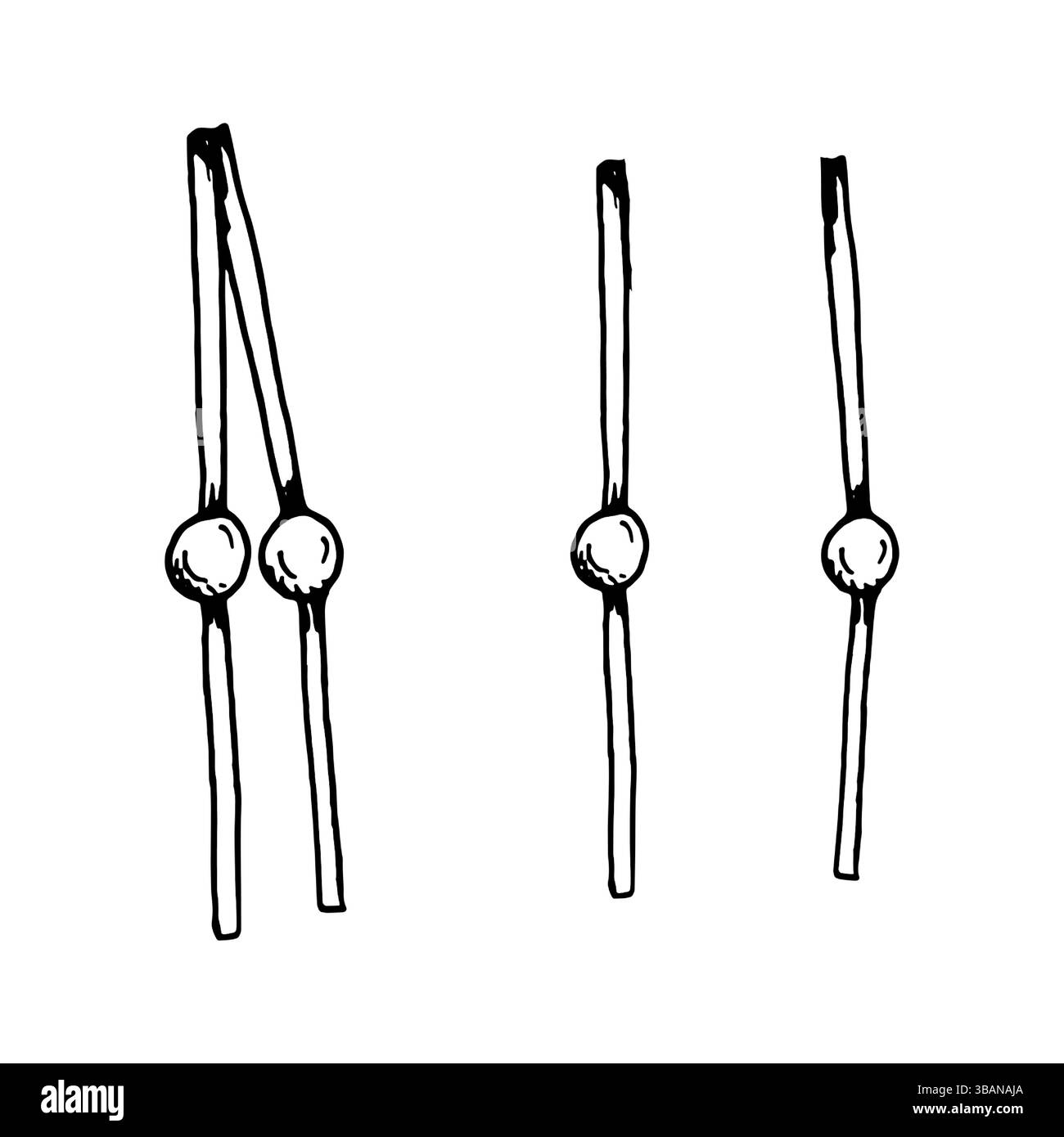 Hand drawn vector illustration of decorative threads with beads ...