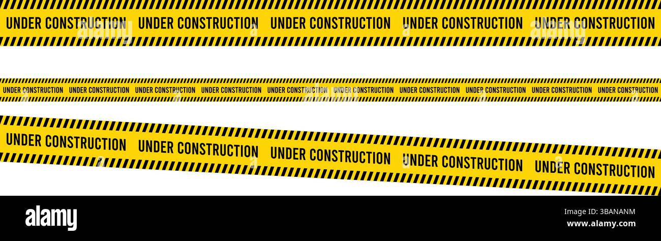 This under construction warning tape features a bold yellow and black ...