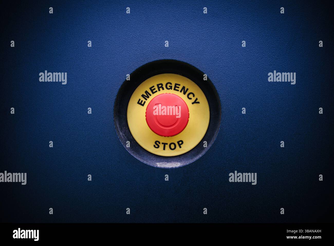 Big red emergency stop button, close up detail Stock Photo - Alamy