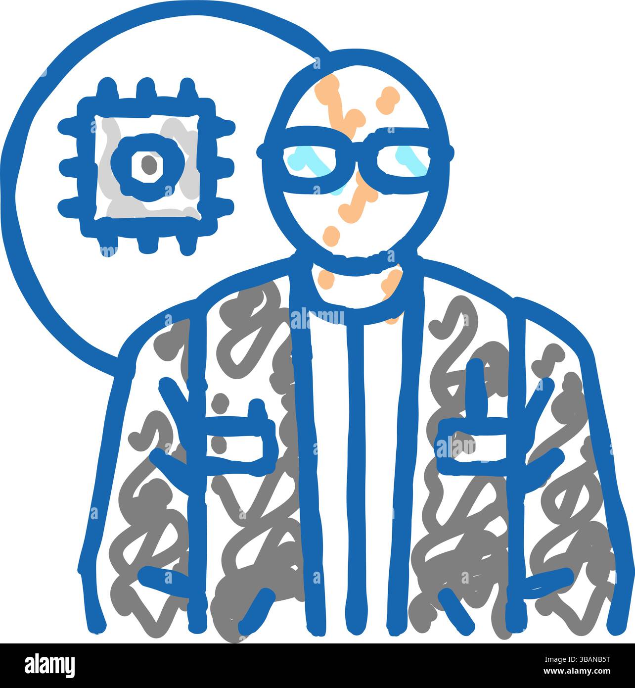 electronics engineer worker icon doodle illustration Stock Vector Image ...