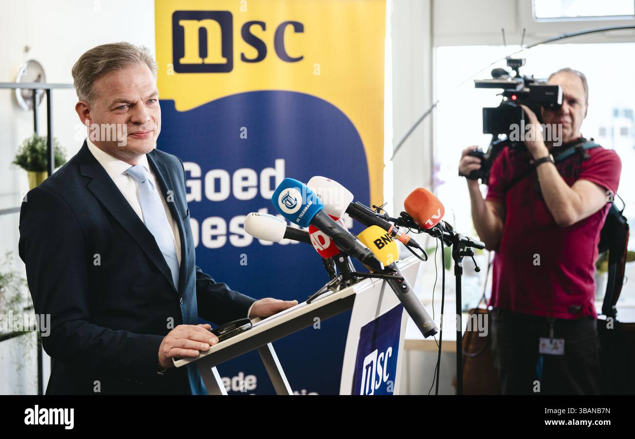 THE HAGUE - Pieter Omtzigt of NSC during a press briefing. It is ...