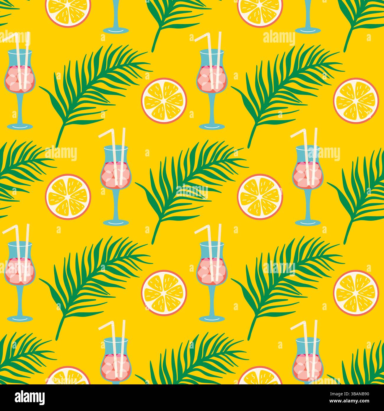Beach tropical cocktails palm Stock Vector Images - Alamy
