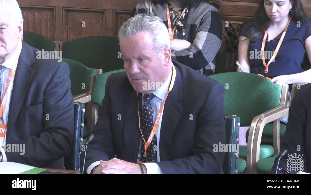 Screen grab of Thames Water's chief executive Chris Weston appearing ...
