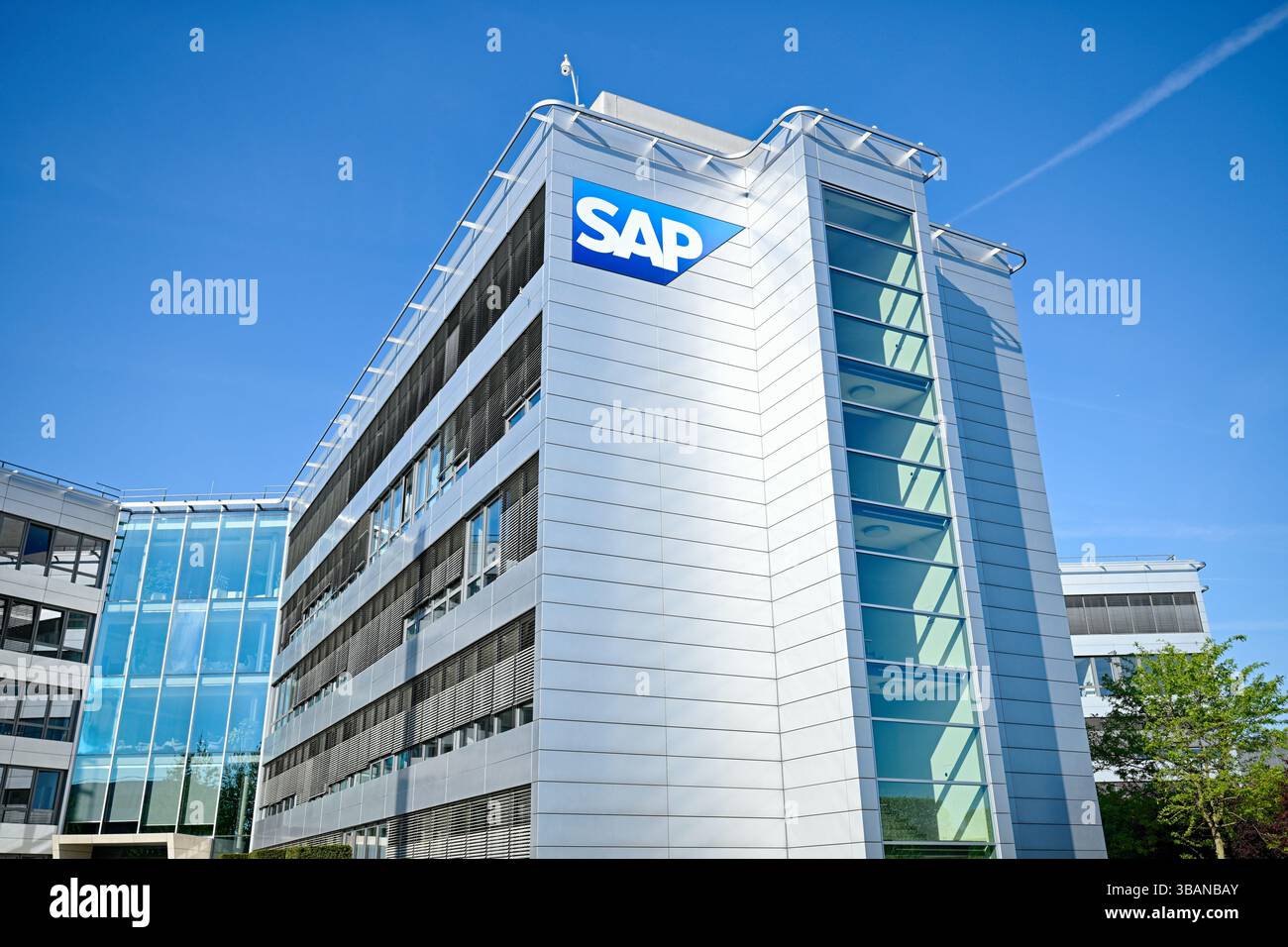 Mannheim, Germany. 13th May, 2025. A logo of the software company SAP ...