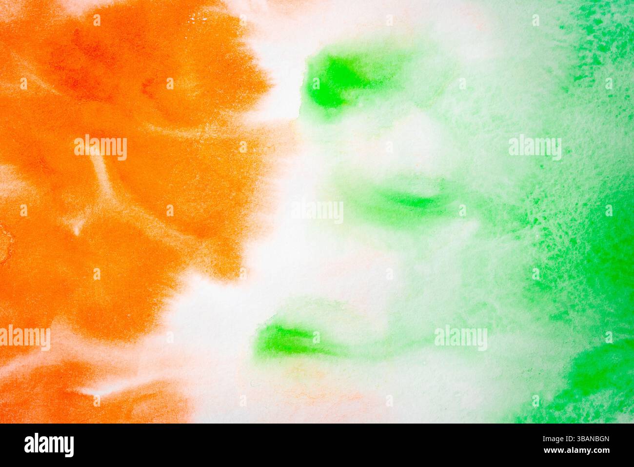 Watercolor background in the colors of the Indian flag for independence ...