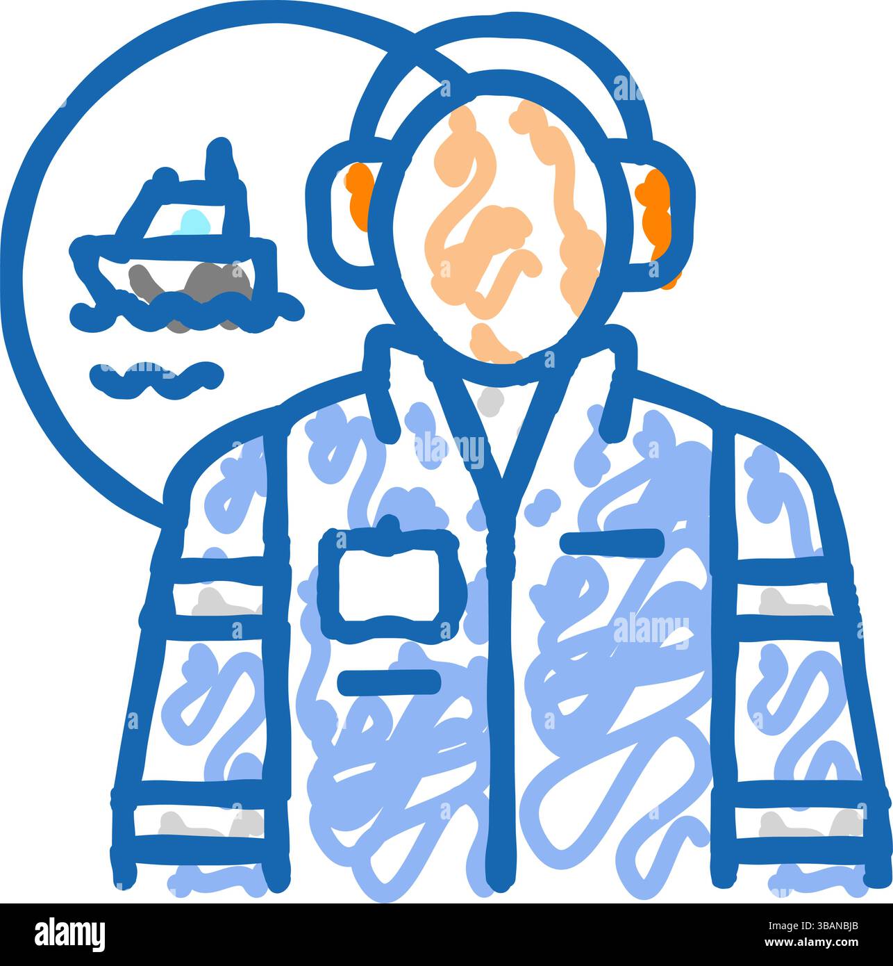 marine engineer worker icon doodle illustration Stock Vector Image ...