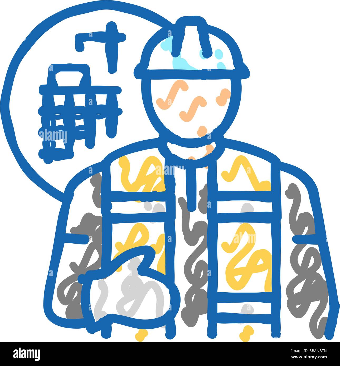 engineer construction icon doodle illustration Stock Vector Image & Art ...