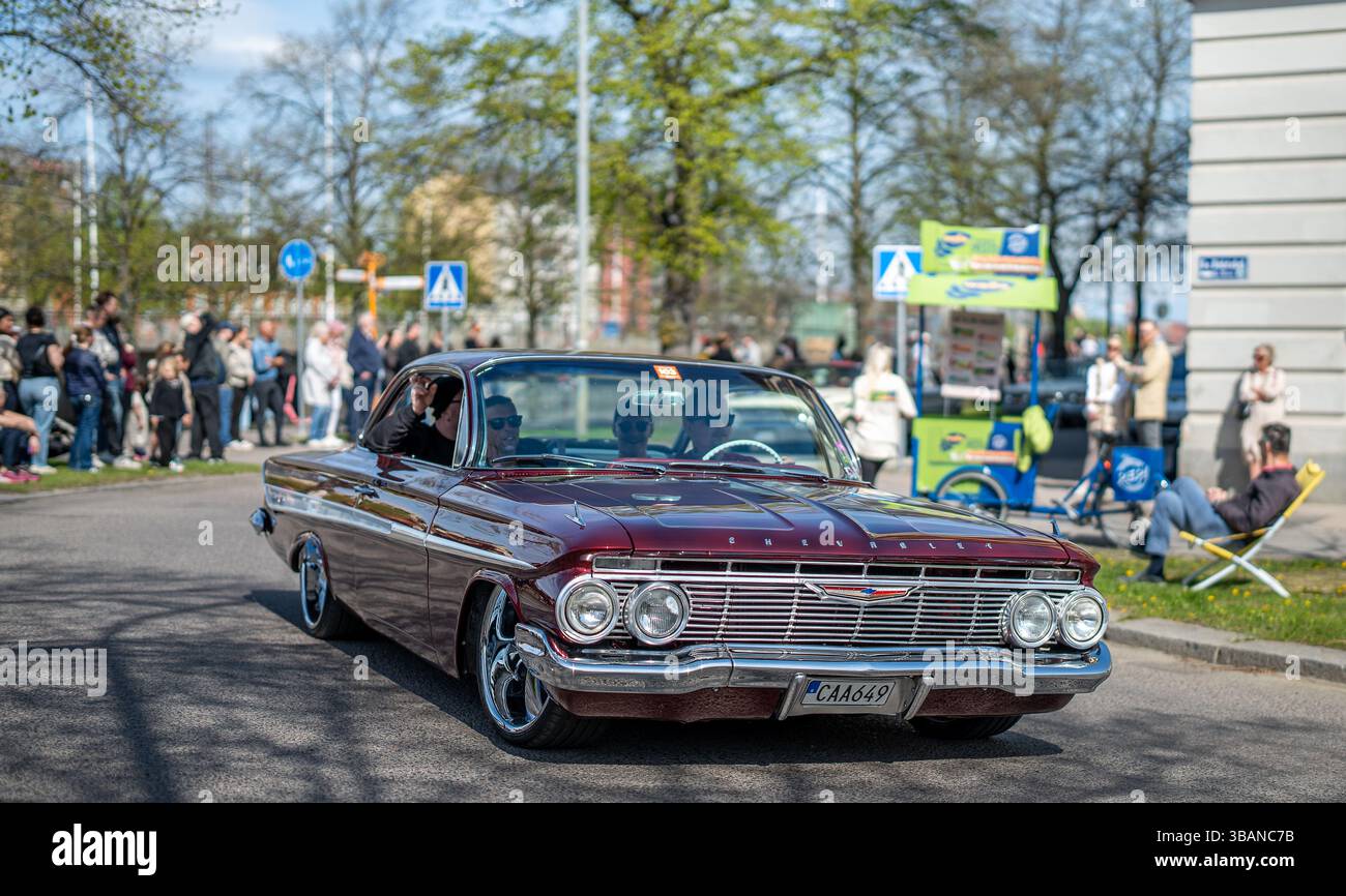 Classic car parade celebrates spring on May 1, 2025 in Norrkoping ...